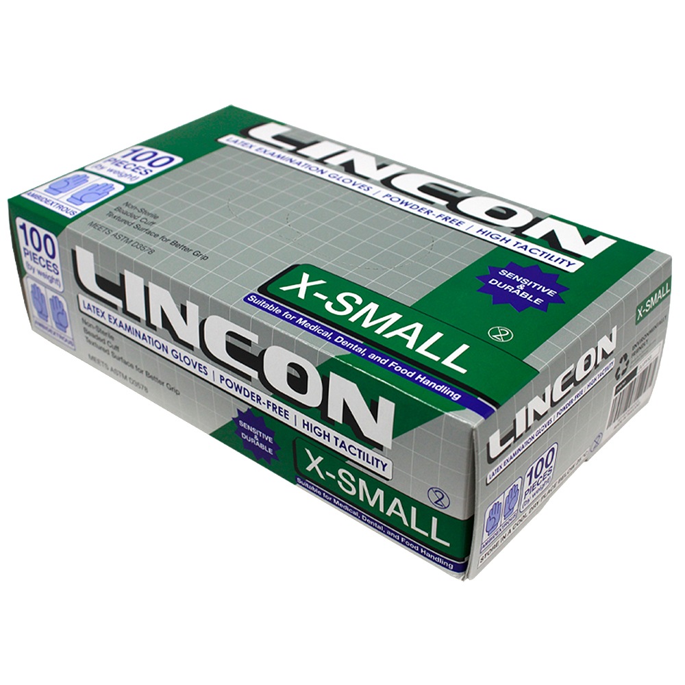 Buy Lincon Biodegradable Latex Examination Gloves, ASTM, Powder Free, Extra Small, Cream Colour ...