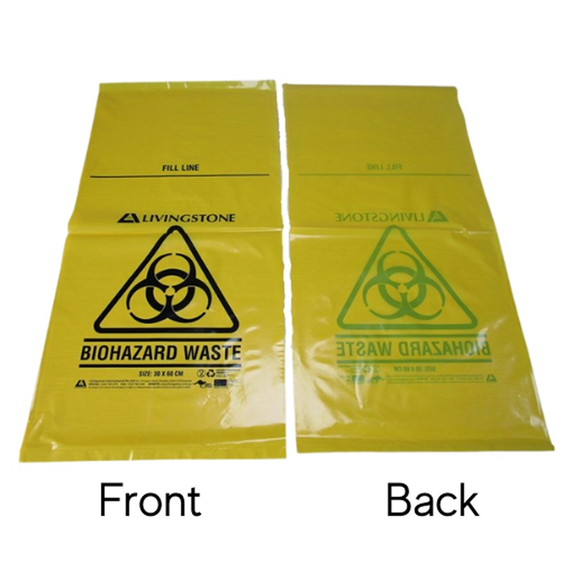 Buy Livingstone Yellow Biohazard Waste Bag LDPE 12L 50 Microns 30x60cm ...