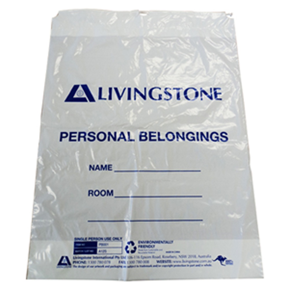 Buy Livingstone Patient Personal Belongings Clothing Bag Plastic White ...