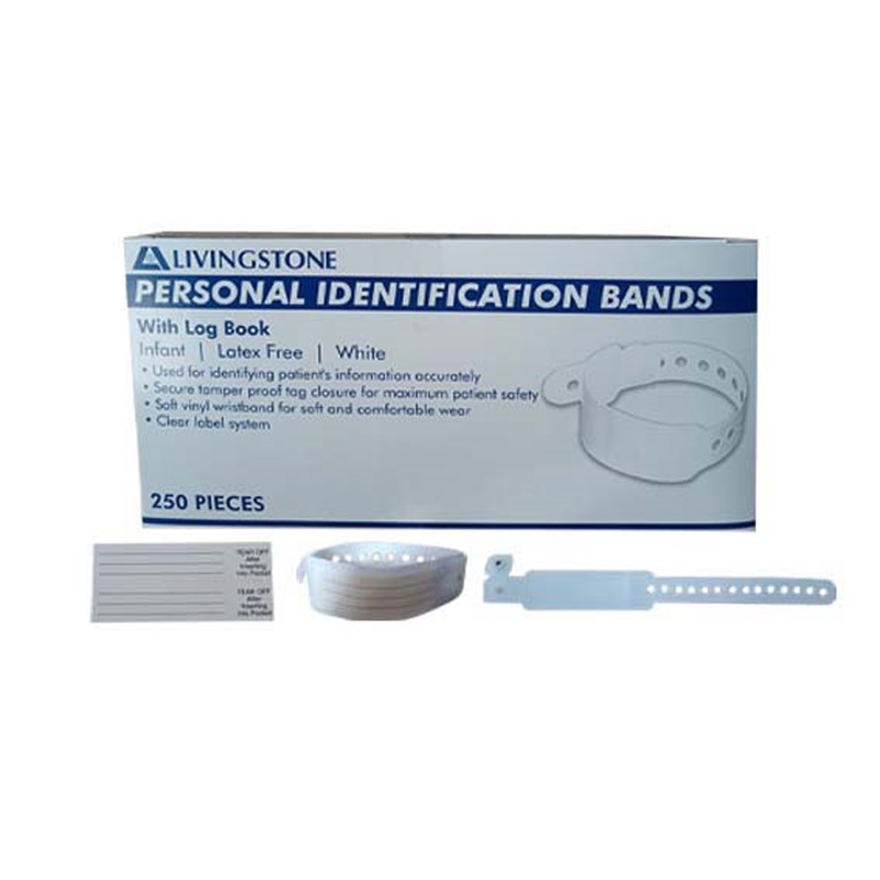 Buy Livingstone White Infant Latex Free Personal Identification Bands ...