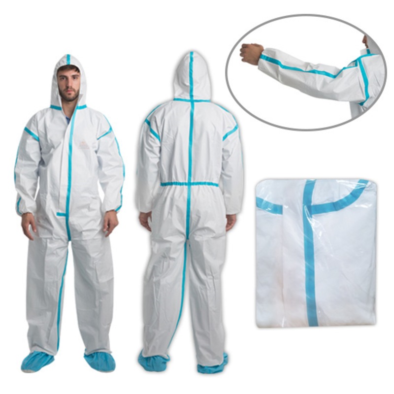 Buy Safeplus Coverall Protective Suit with Hood Type White Extra Large ...