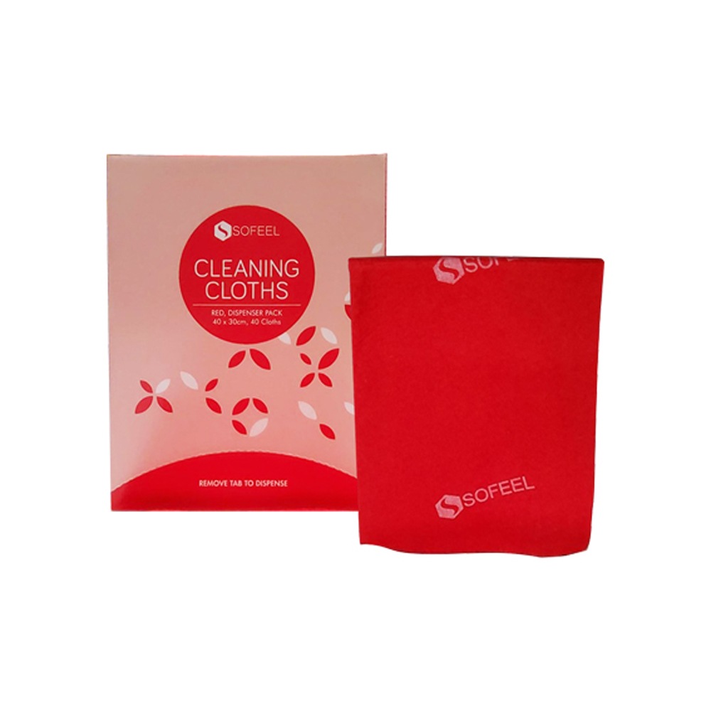 Buy Sofeel Cleaning Cloths 40 x 30cm 70% Viscose Red 40 Pack x6 ...