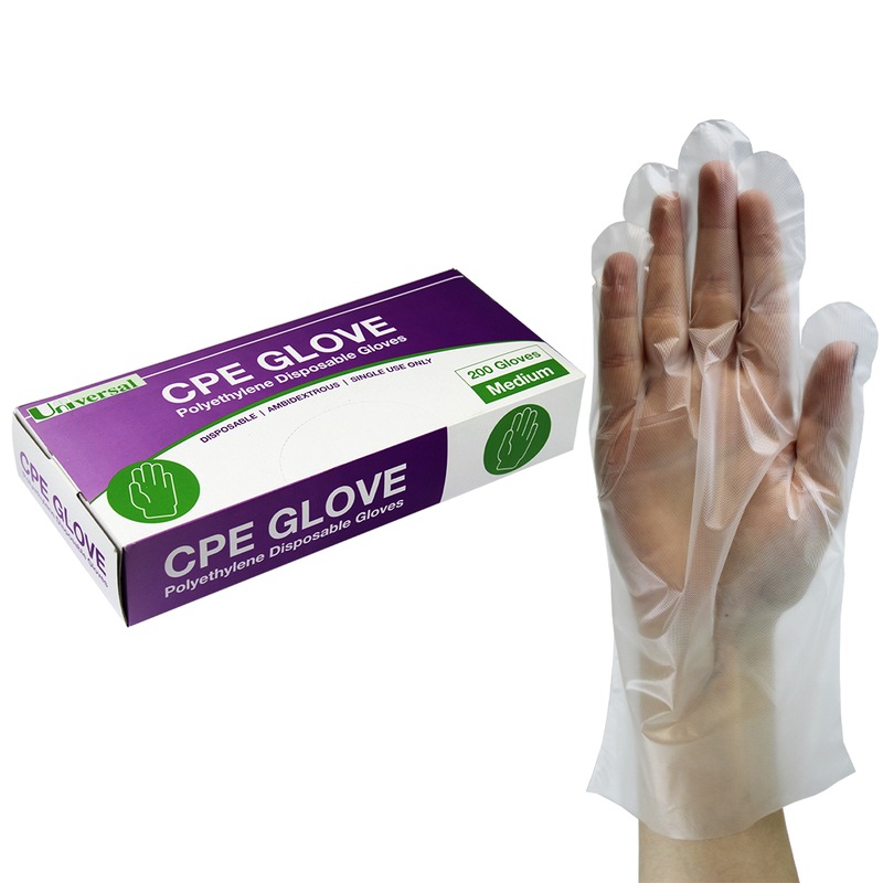 Buy Universal Cast Polyethylene (CPE) Gloves Disposable Medium Embossed ...