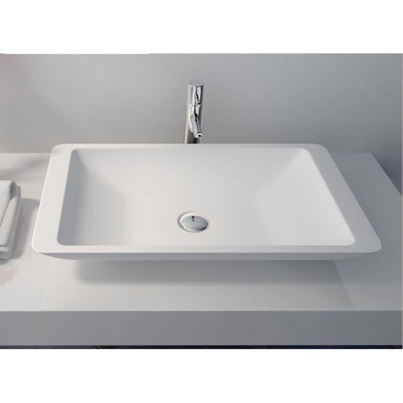 Buy Square Solid Surface Basin 585*340*90mm for white bathroom - MyDeal