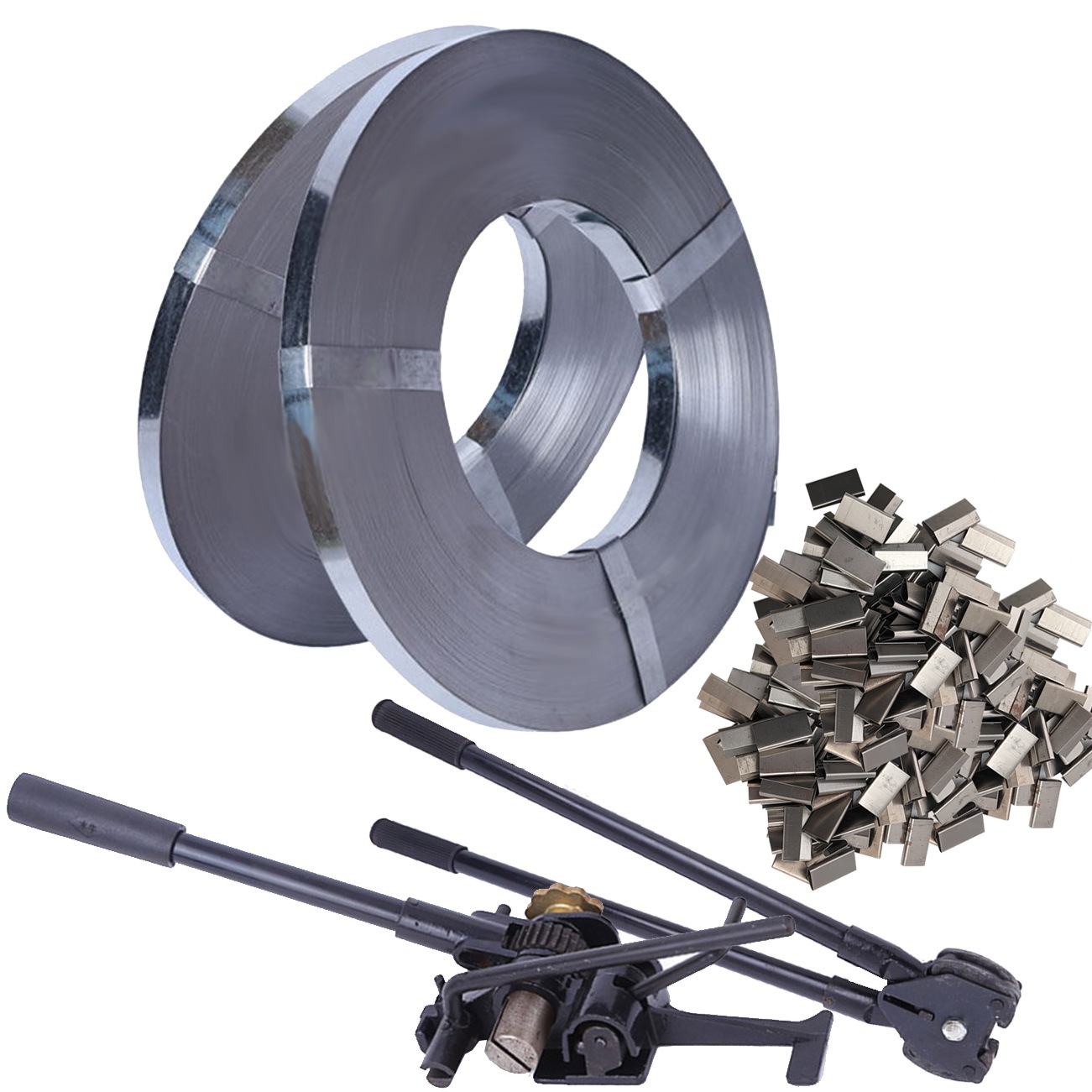 Buy 2 Roll/650M Heavy Duty Metal Strap with 500 Clips &2 Tools for ...