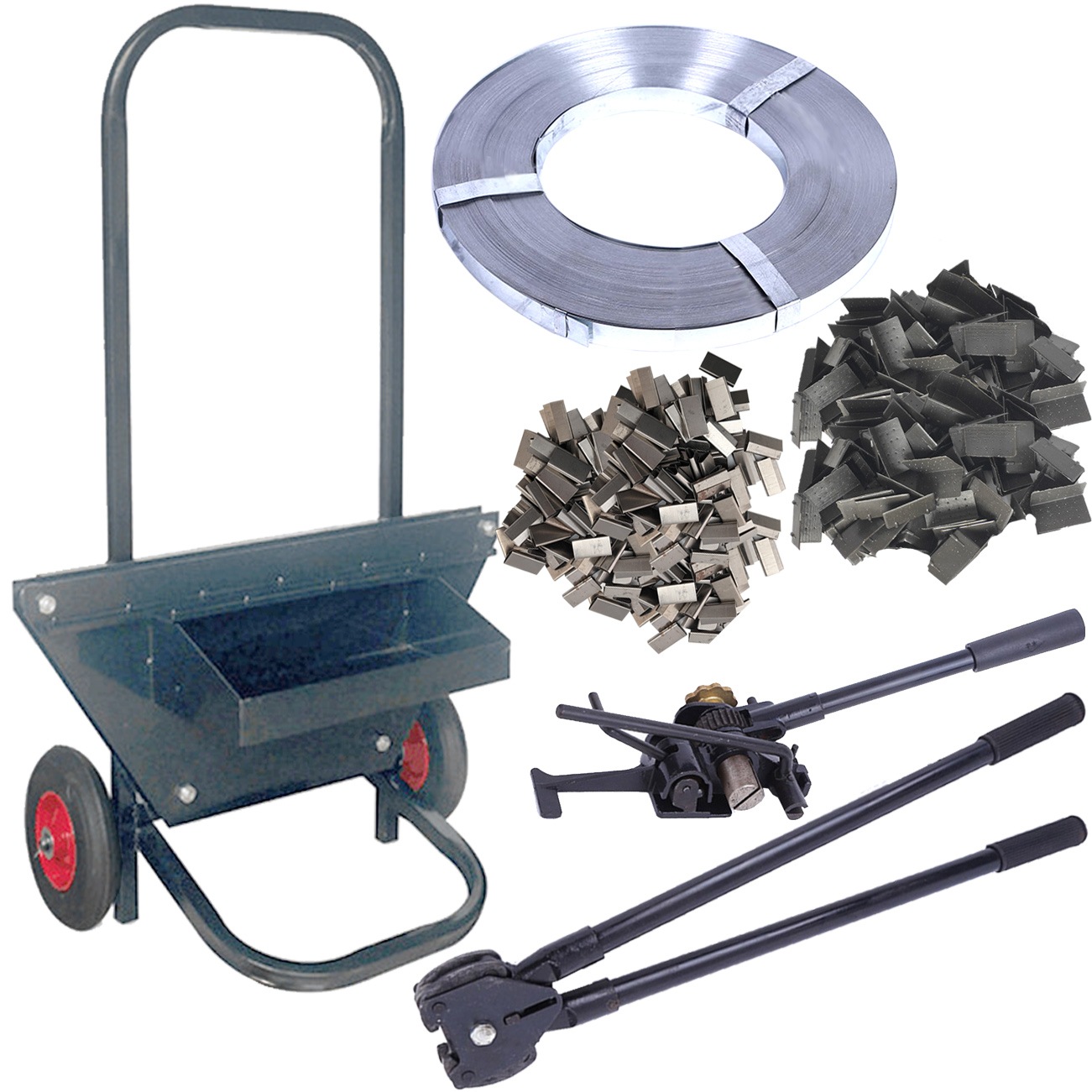 Buy 5in1 Kit - 1 Roll/250M Heavy Duty Metal Strap +150 Clip +1K Corner ...