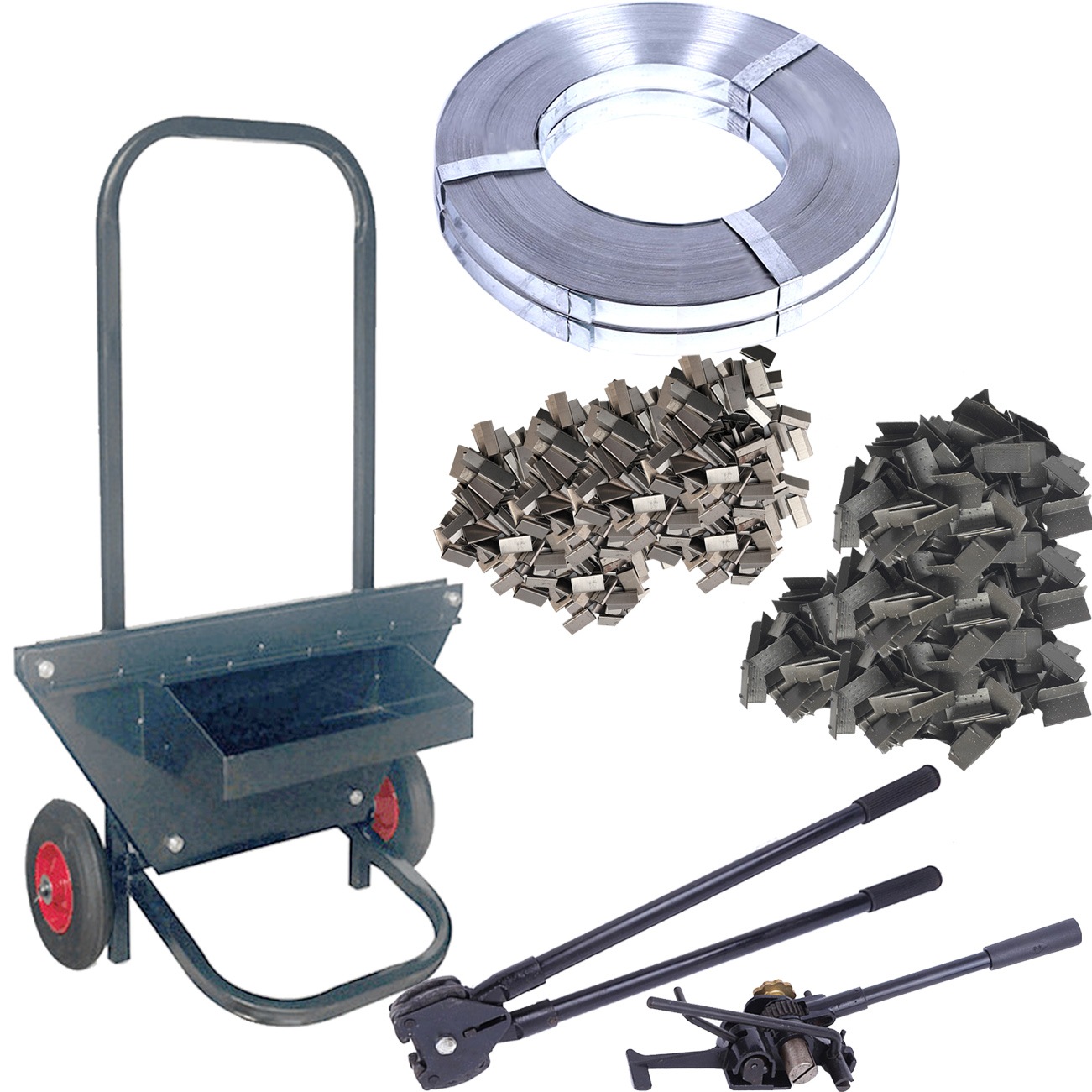 Buy 5in1 Kit - 2 Roll/500M Heavy Duty Metal Strap +300 Clip +2K Corner ...