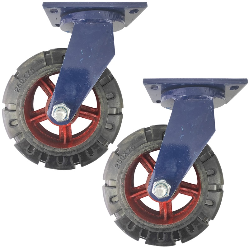 Buy riin 2pcs 10Inch Super Heavy Duty Caster Wheel Industrial Castor ...