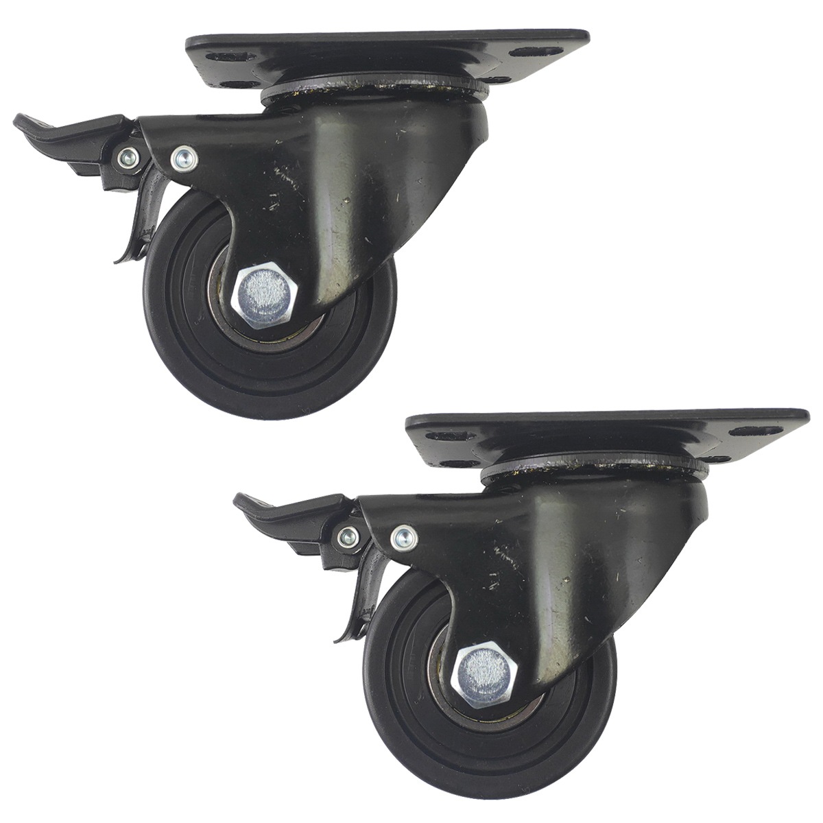 Buy riin 2pcs 2.5inch Low Profile Caster Wheel Industrial Castor Solid ...