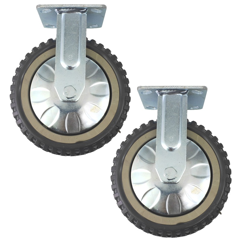 Buy riin 2pcs 8inch Plastic Caster Wheel Industrial Castor Solid Ribbed ...