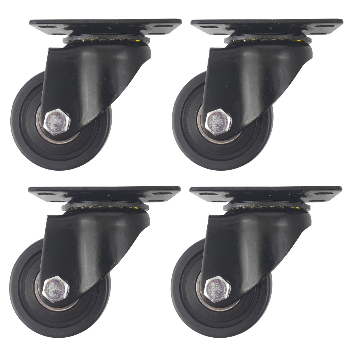 Buy riin 4pcs 2.5inch Low Profile Caster Wheel Industrial Castor Solid ...