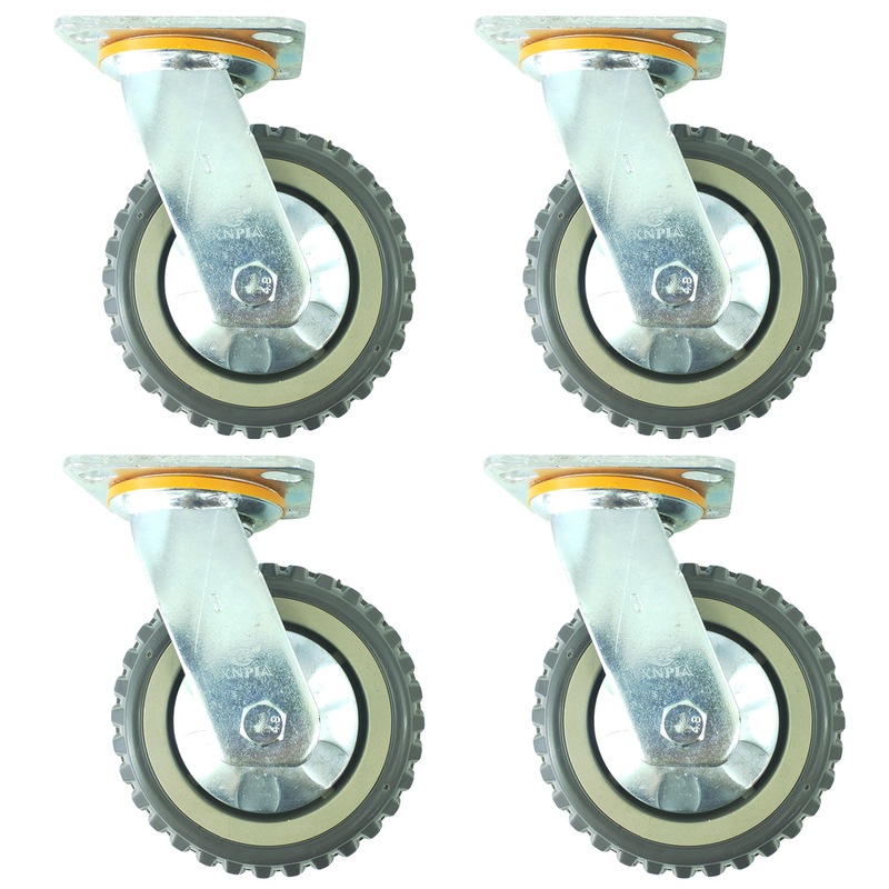 Buy riin 4pcs 5inch Plastic Caster Wheel Industrial Castor Solid Ribbed ...