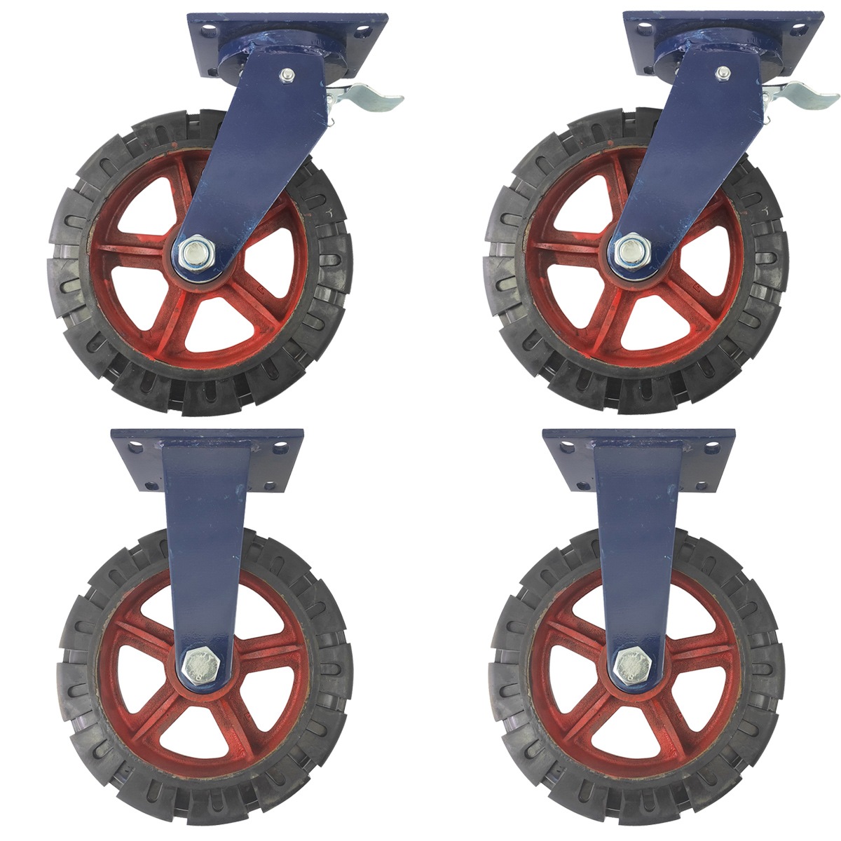 Buy riin 4pcs Set 12Inch Super Heavy Duty Caster Wheel Industrial ...