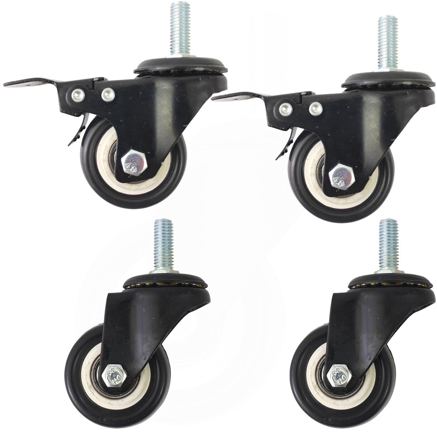 Buy riin 4pcs Set 2inch 50mm Solid Hard Plastic Bolt Caster Wheel Light ...