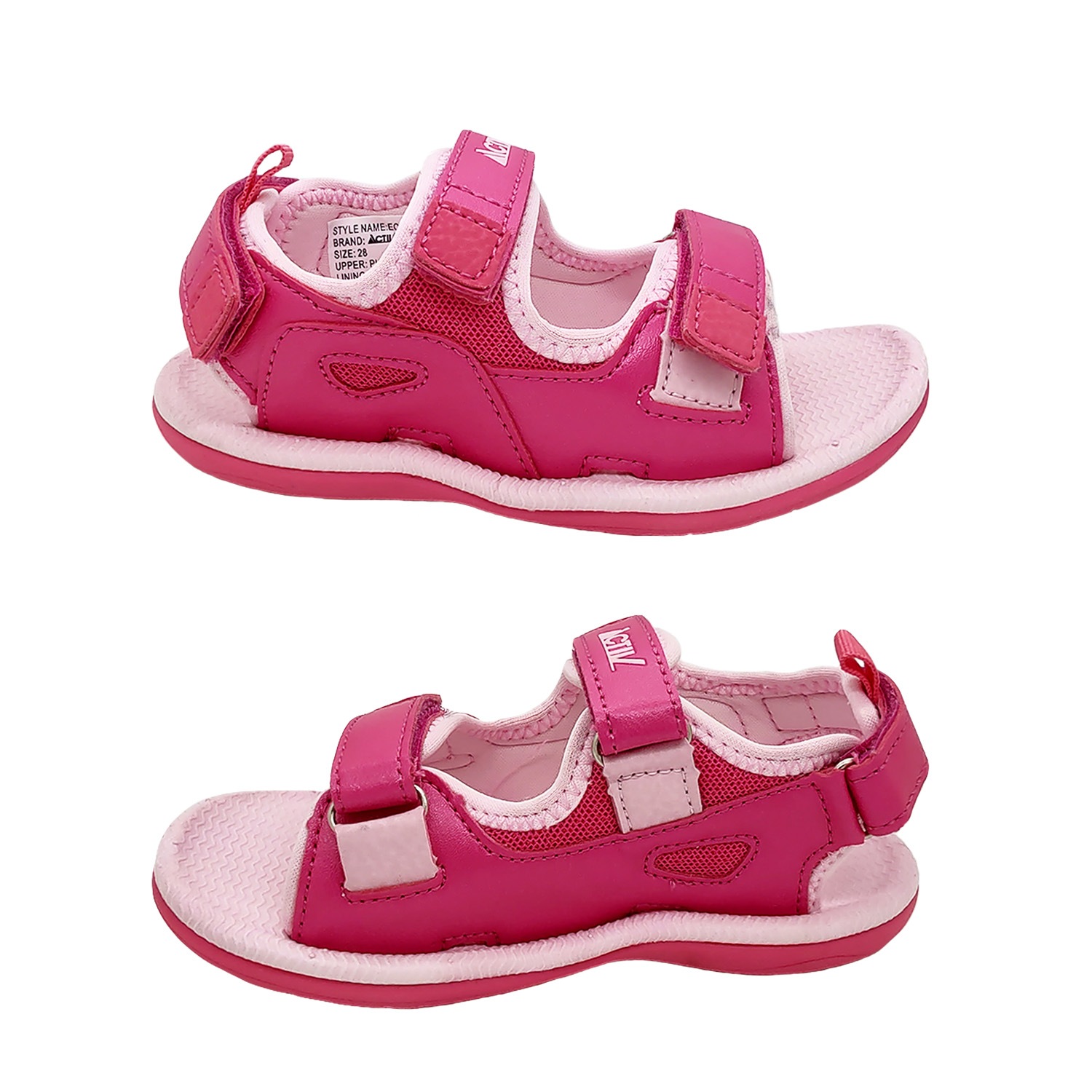 Buy Activ Echo Little Girls Surf Sandals Triple Adjustment Flexible ...