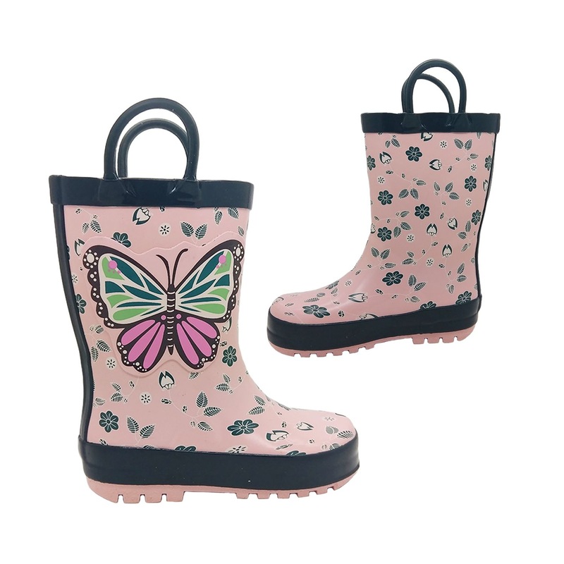 Buy Jellies Flutter Girls Gumboots Wellies Pull On Loops Cute Butterfly ...