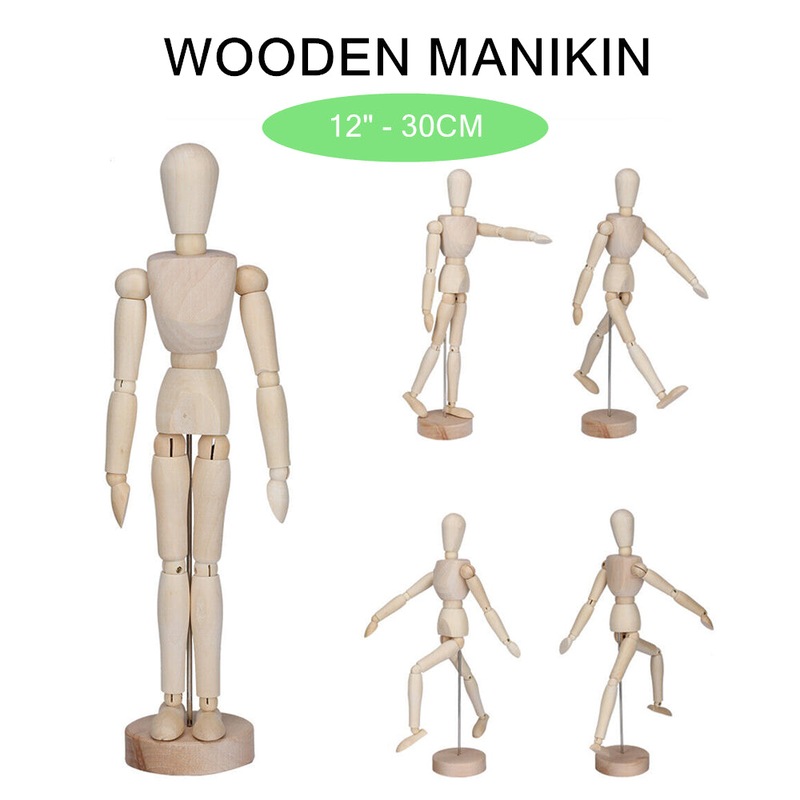 Buy Artist 12” Wooden Manikin Mannequin Movable Adjustable Model ...