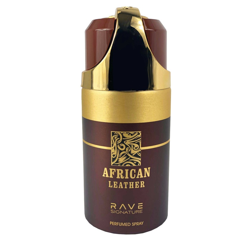 Buy Lattafa Rave African Leather Body Spray 250ml For Men - MyDeal