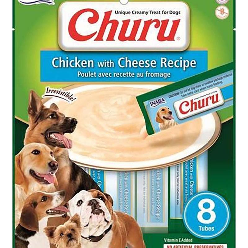 Buy Inaba Dog Churu Puree 8P Chicken With Cheese 6X5.6Oz - MyDeal