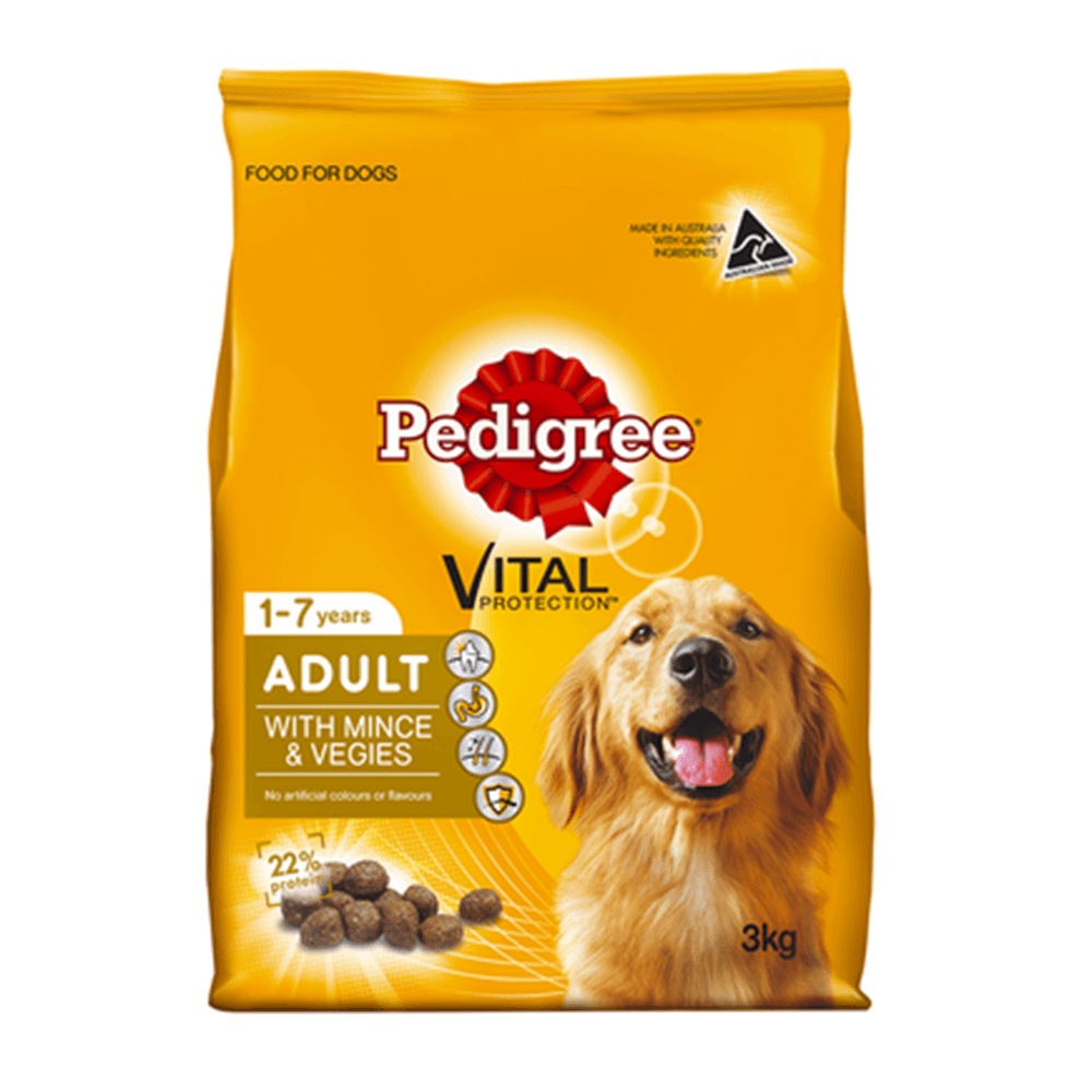 Buy Pedigree Dry Adult With Mince And Vegetables 3Kg (174363) - MyDeal ...