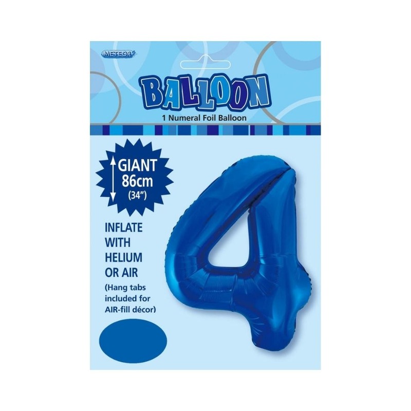 Buy 34" Dark Blue Number 4 Foil Balloon - MyDeal