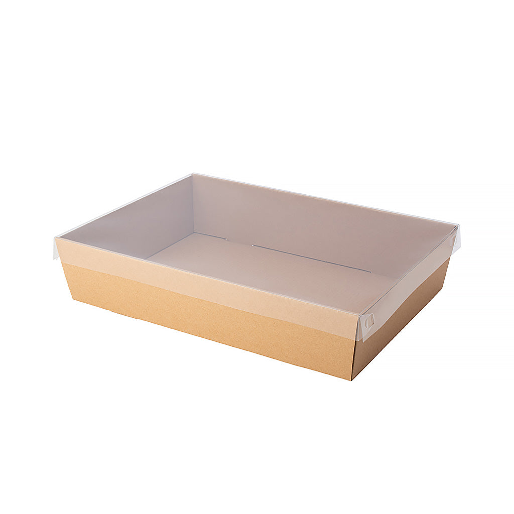 Buy Medium Brown Grazing Box with Clear PET Lid 360x255x80mm - MyDeal ...
