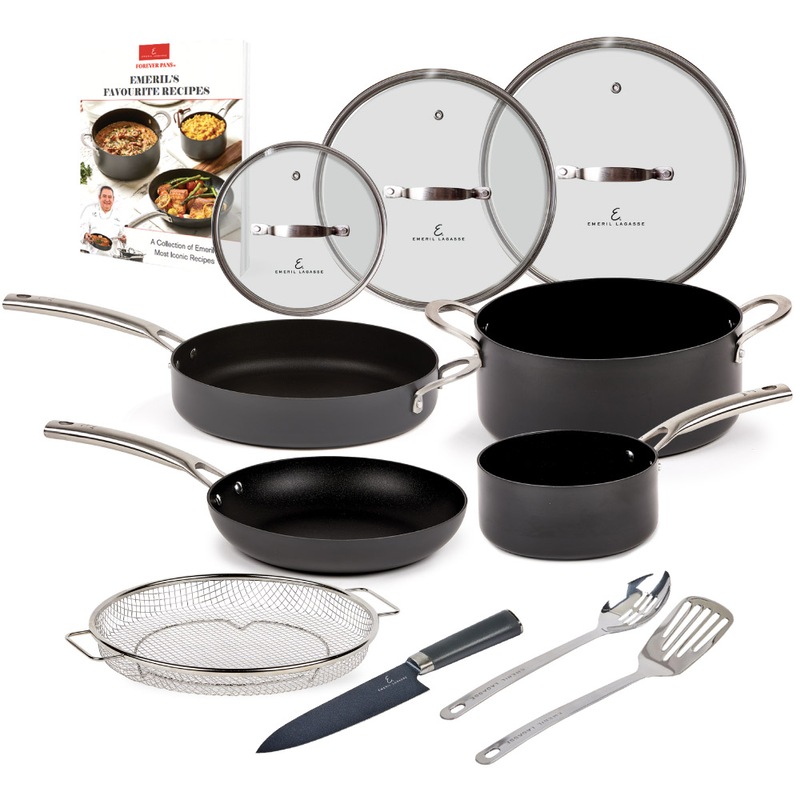 Buy Emeril Lagasse Forever Pans - 10 Piece Set + Knife And Cookbook ...