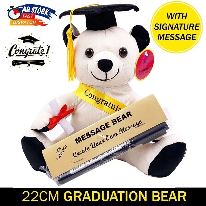 Buy 22cm Graduation Signature Bear with Pen School Message Gift - MyDeal