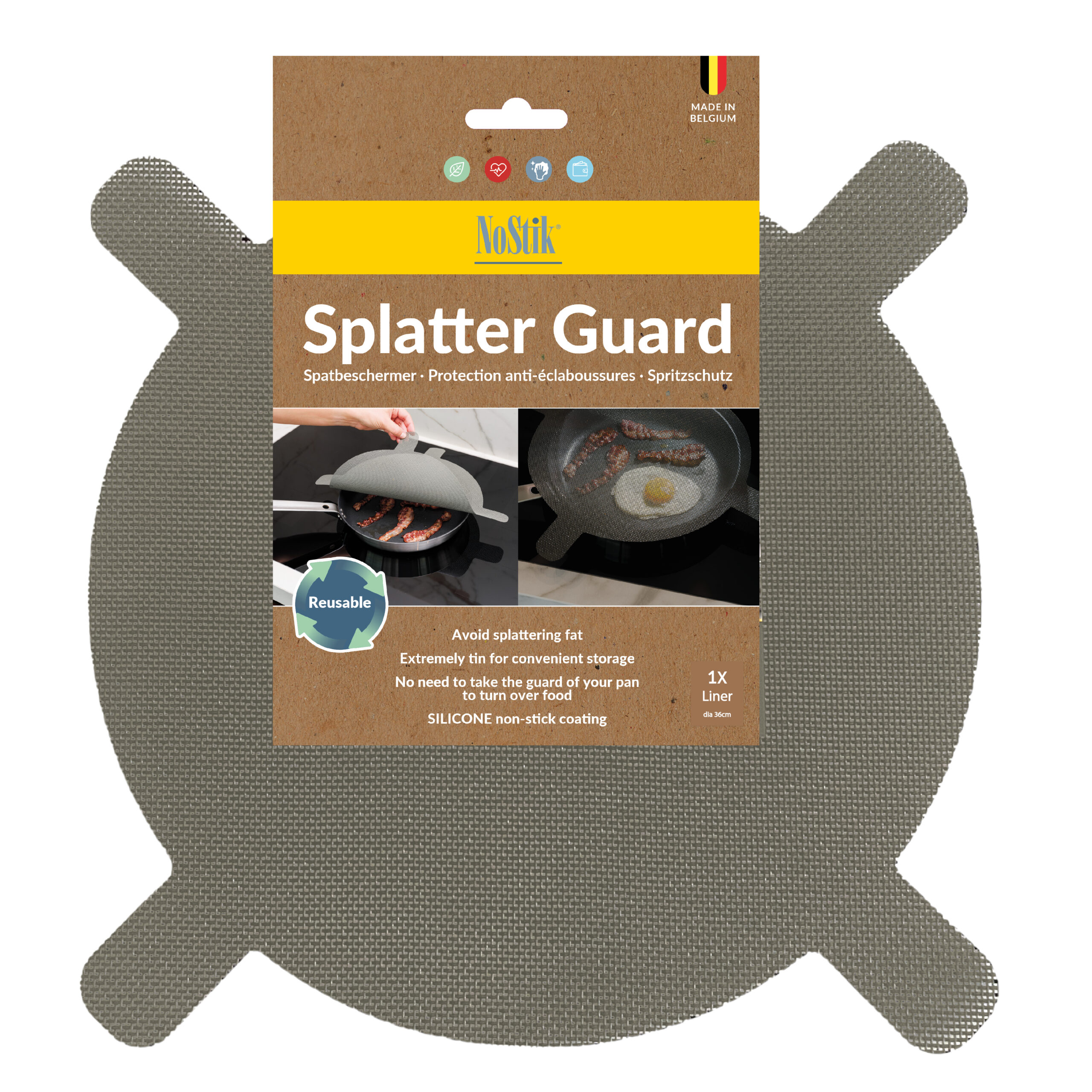 Buy NoStik Silicone Fibreglass Splatter Guard - 36 cm - MyDeal Australia