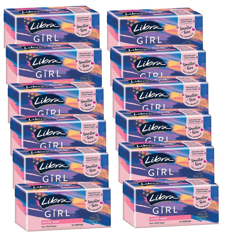 Buy Libra Girl Super Tampons 16 per pack - 12pk - MyDeal