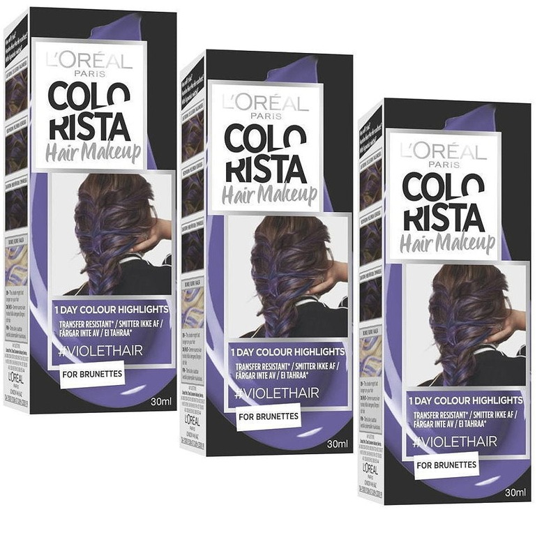 Buy 3x LOreal Colorista Hair Makeup 1-Day Colour Violet Hair / Purple ...