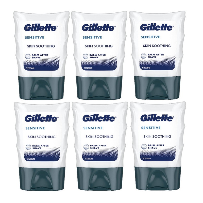Buy 6x Gillette Sensitive Skin Soothing Balm After Shave Men's 75ml ...