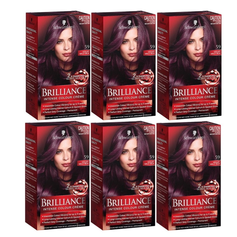 Buy 6x Schwarzkopf Brilliance Intense Colour Creme Hair Colour - 59 ...