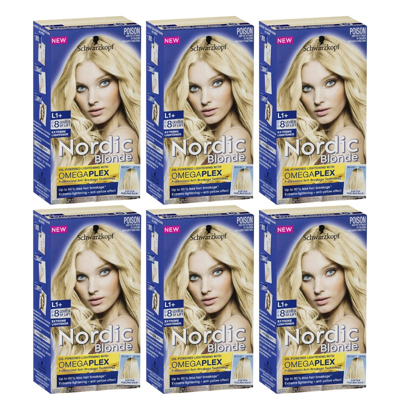 Buy 6 x Schwarzkopf Nordic Blonde Hair Colour L1+ Extreme Lightener ...