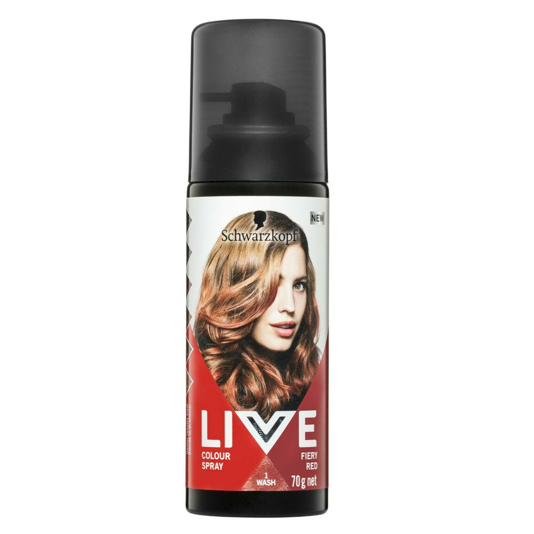 Buy Schwarzkopf LIVE Colour Spray 1 Wash - Fiery Red - MyDeal Australia