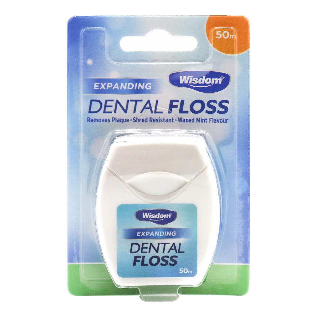 Buy Wisdom Dental Floss Waxed Mint Flavour 50m - MyDeal Australia