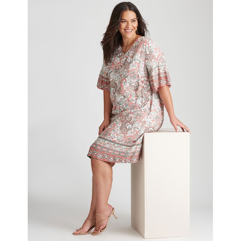 Buy AUTOGRAPH - Plus Size - Womens Dress - Woven Short Sleeve Textured ...