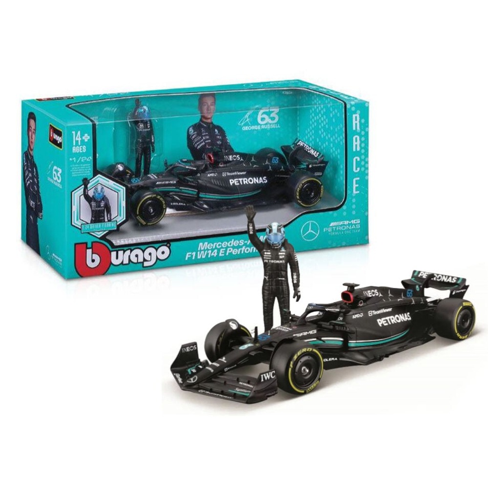 Buy Bburago Formula Racing 2023 Mercedes-AMG F1 W14 with #63 George ...