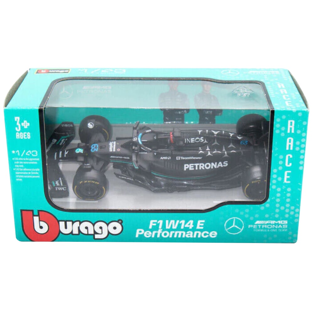 Buy Bburago Formula Racing 2023 Mercedes W14 E Performance #63 George ...