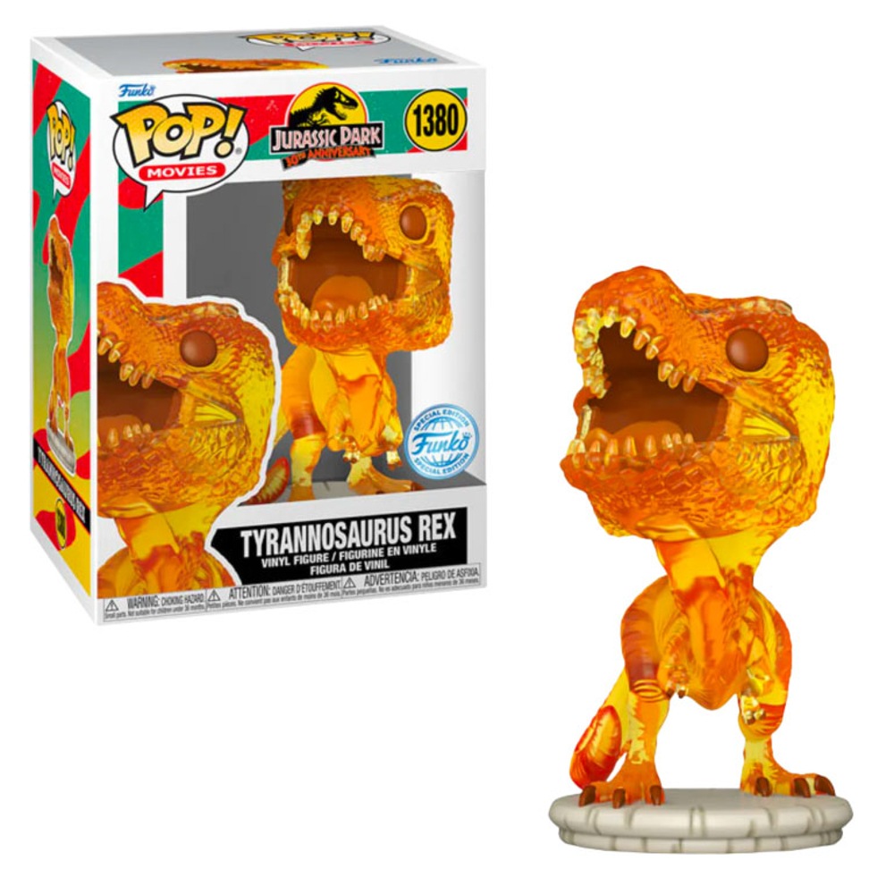 Buy Jurassic Park Tyrannosaurus Rex Amber Translucent Funko POP! Vinyl ...