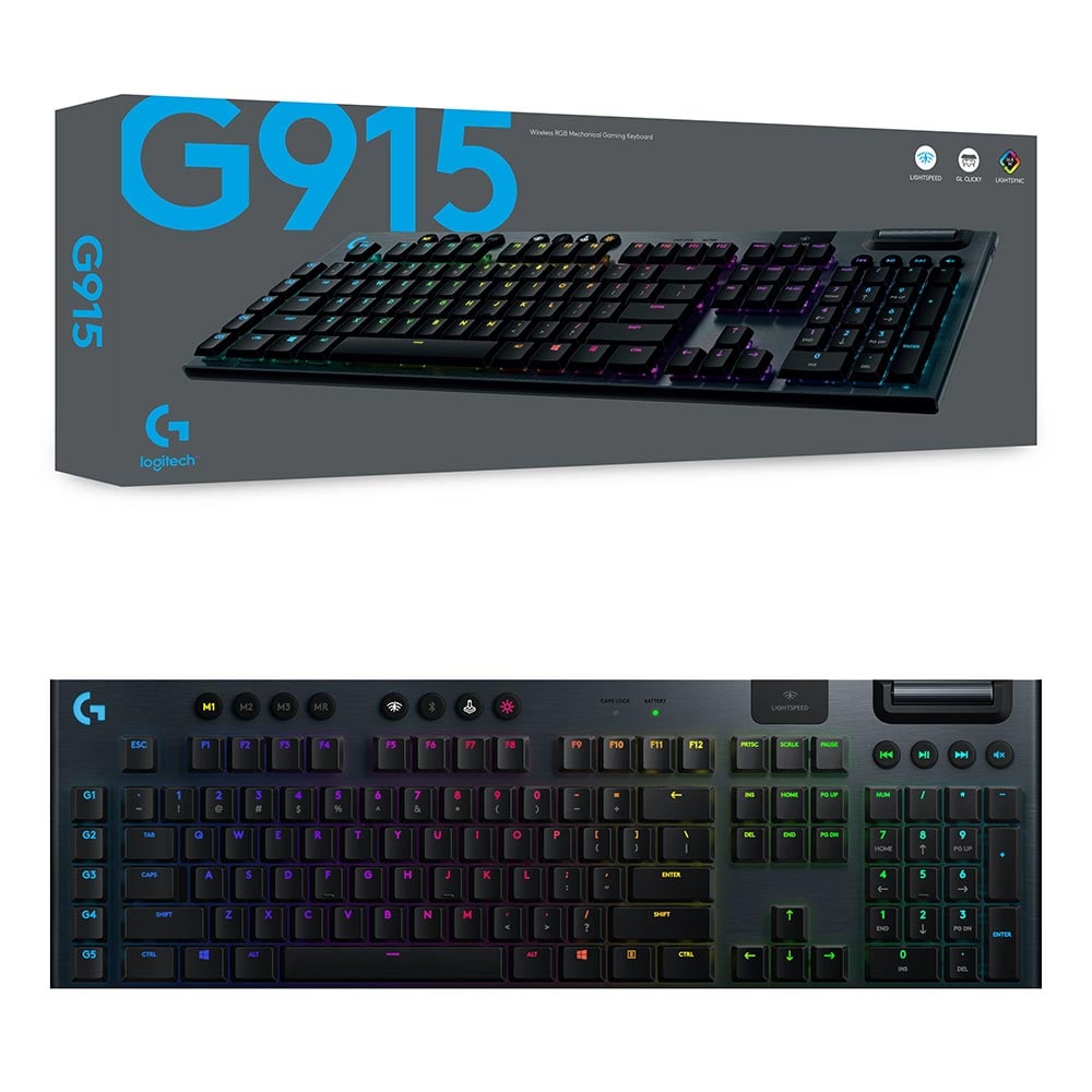 Buy Logitech G915 Lightspeed RGB GL Clicky Wireless Mechanical Gaming ...
