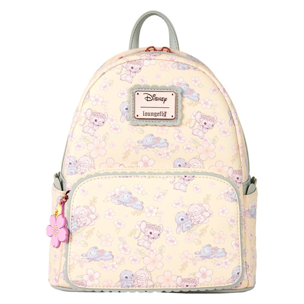 Buy Loungefly Disney Cute Stitch Cherry Blossom 10 inch Faux Leather ...