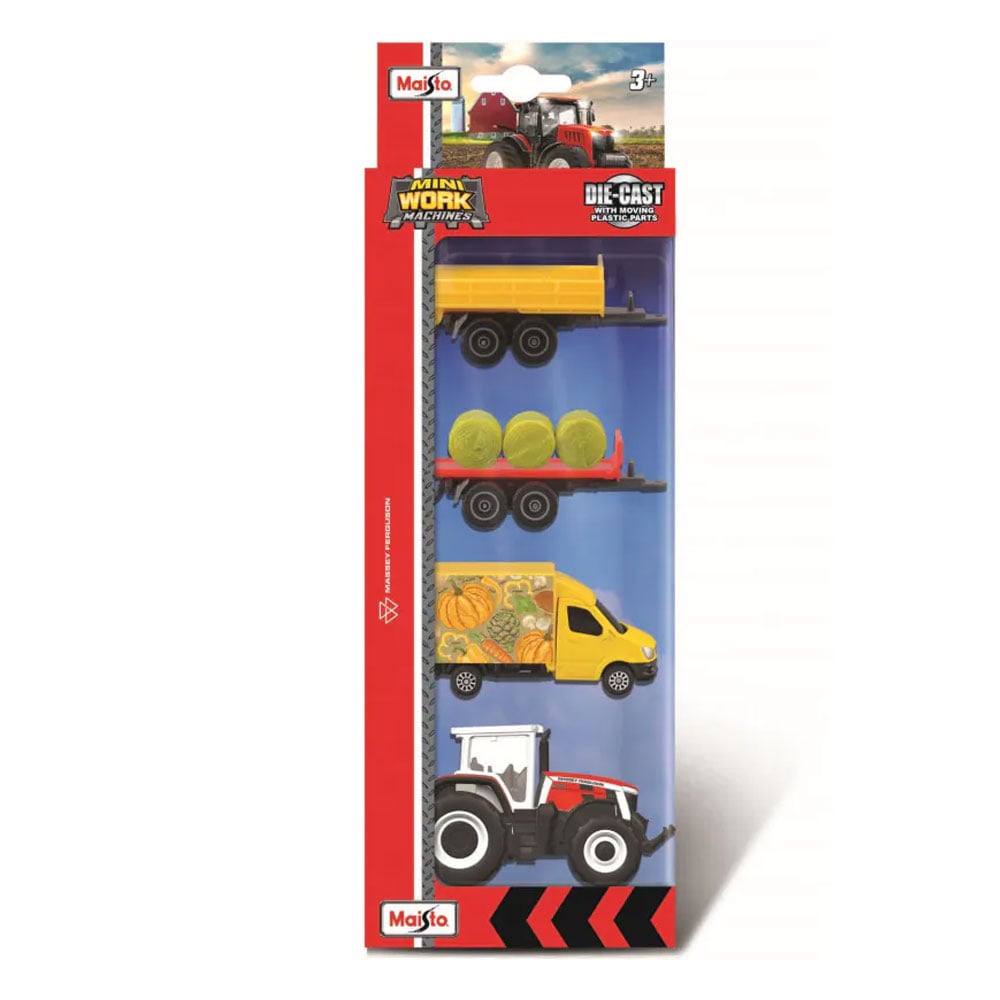 Buy Maisto Die-Cast Mini Work Machines Farm 4-Pack Massey Ferguson ...