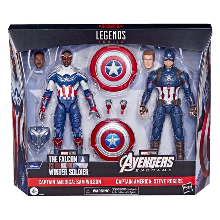 Buy Marvel Legends Captain America Sam Wilson and Steve Rogers Action ...