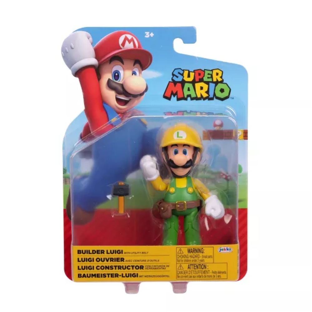 Buy Nintendo Super Mario Wave 32 Builder Luigi With Utility Belt 4 inch ...