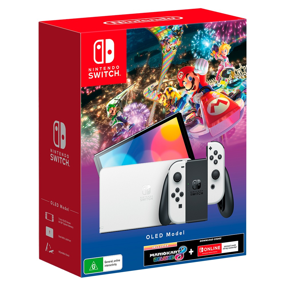 Buy Nintendo Switch OLED Model White Console with Mario Kart 8 Deluxe ...