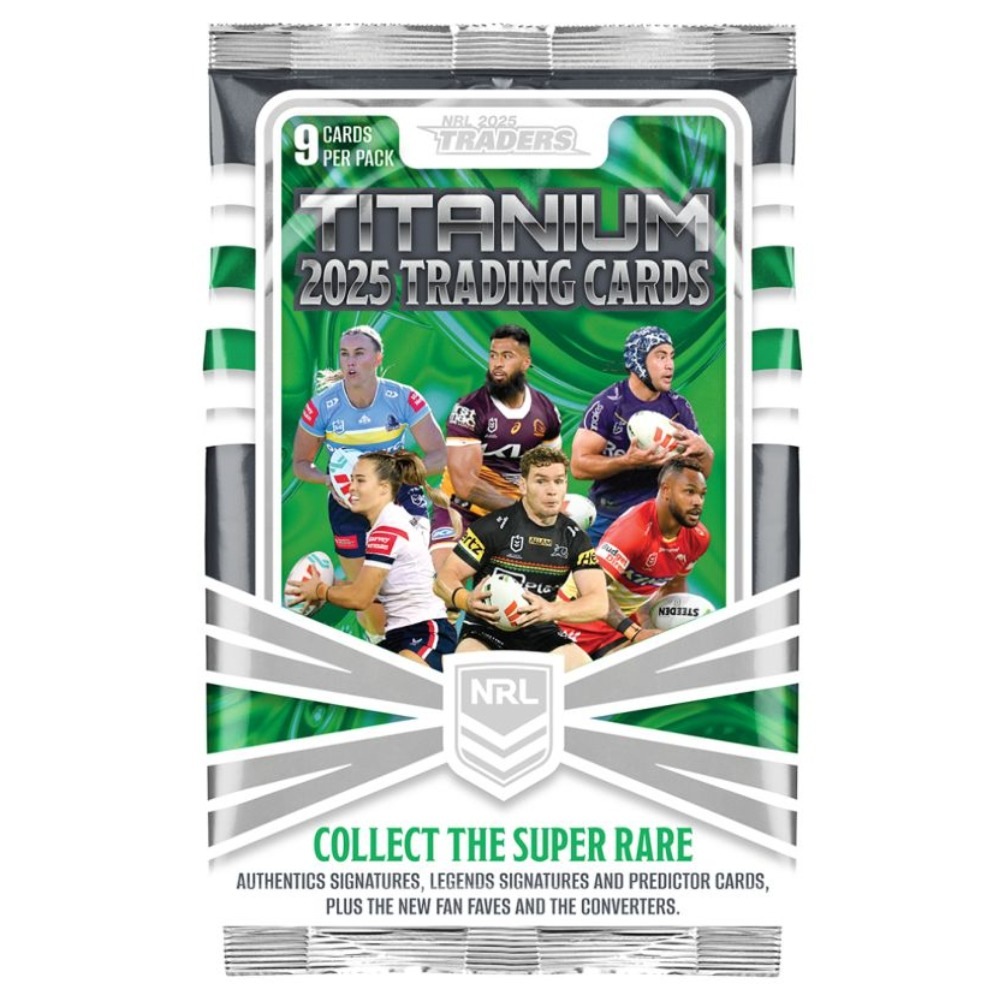 Buy NRL 2025 Traders Titanium Rugby League Trading Cards Booster Pack ...