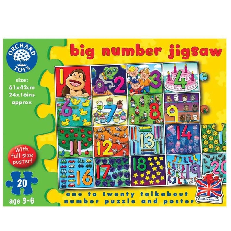 Buy Orchard Big Number 20 Piece Puzzle and Poster - MyDeal