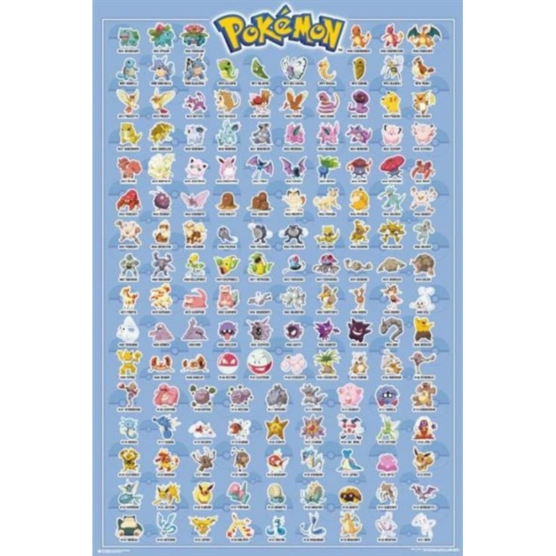 Buy Pokemon Kanto Region Original 151 Pokemon Poster - MyDeal