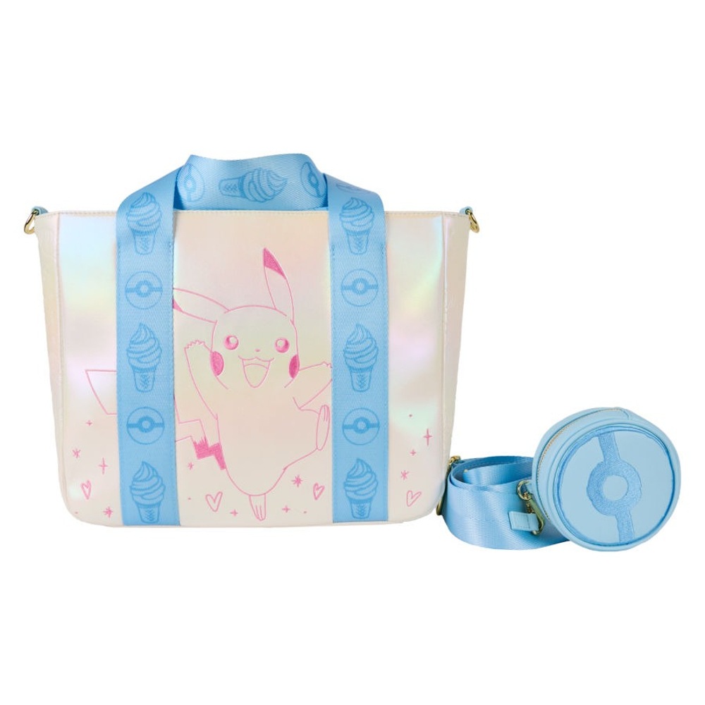 Buy Loungefly Pokemon Iridescent Pikachu Tote Bag With Coin Bag ...